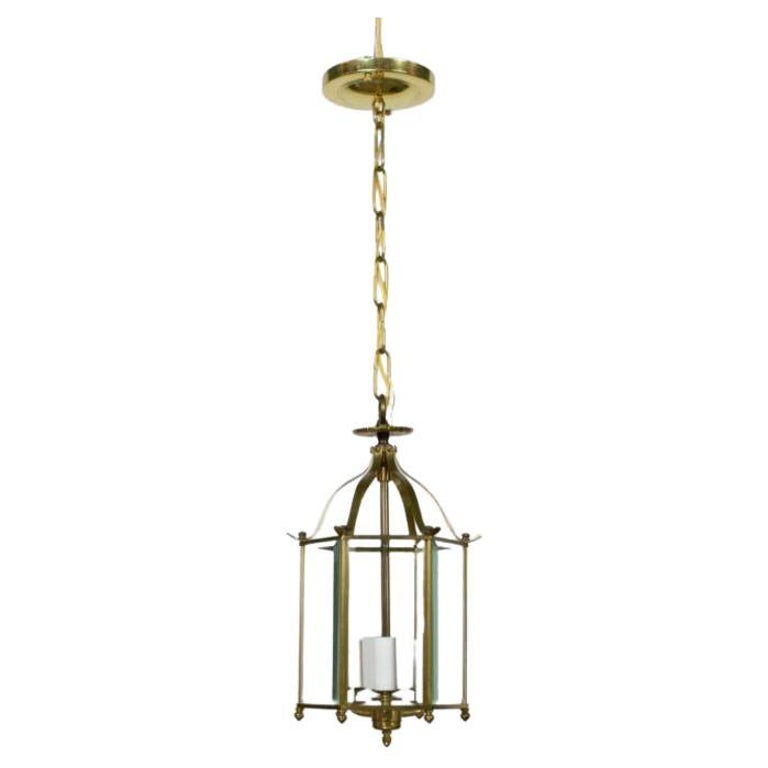 Hexagonal Beveled Glass Lantern For Sale at 1stDibs