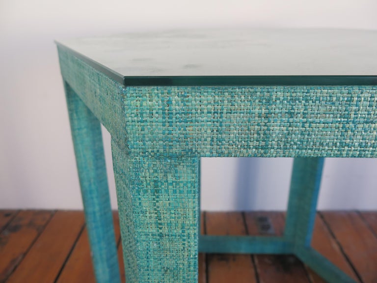 Hexagonal Raffia Side Table For Sale at 1stDibs