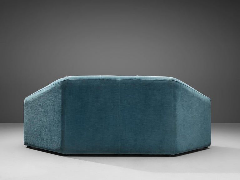 Hexagonal Sofa with Pair of Side Tables For Sale at 1stDibs