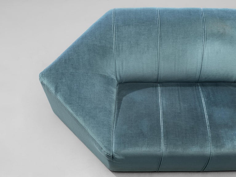 Hexagonal Sofa with Pair of Side Tables For Sale at 1stDibs