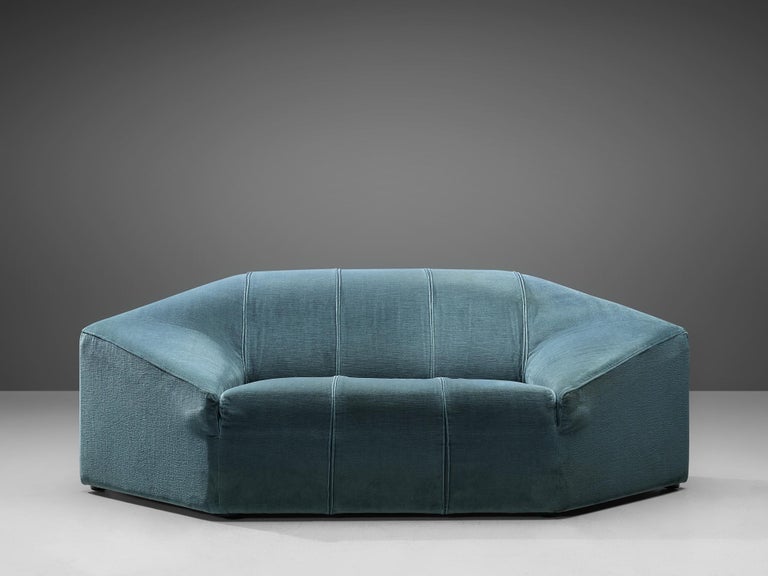 Hexagonal Sofa with Pair of Side Tables For Sale at 1stDibs