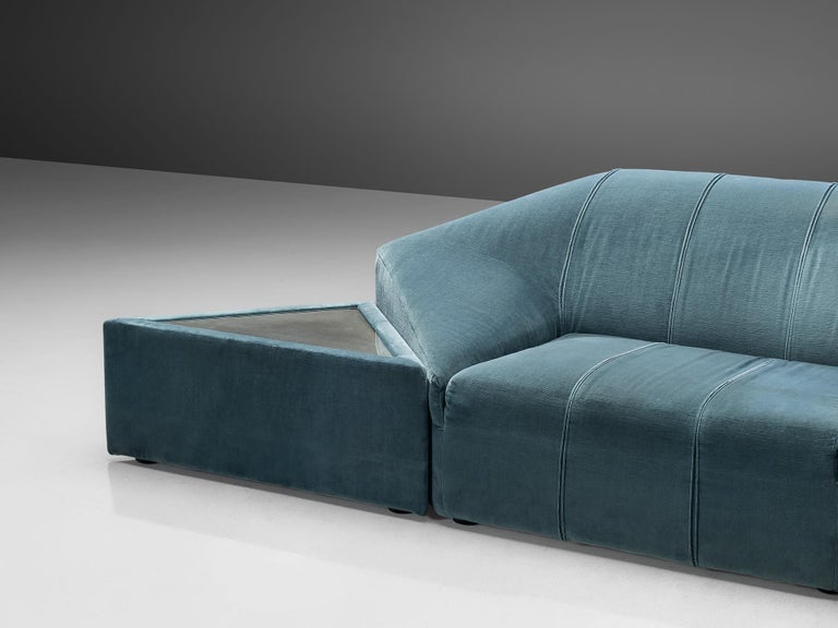 Hexagonal Sofa with Pair of Side Tables For Sale at 1stDibs