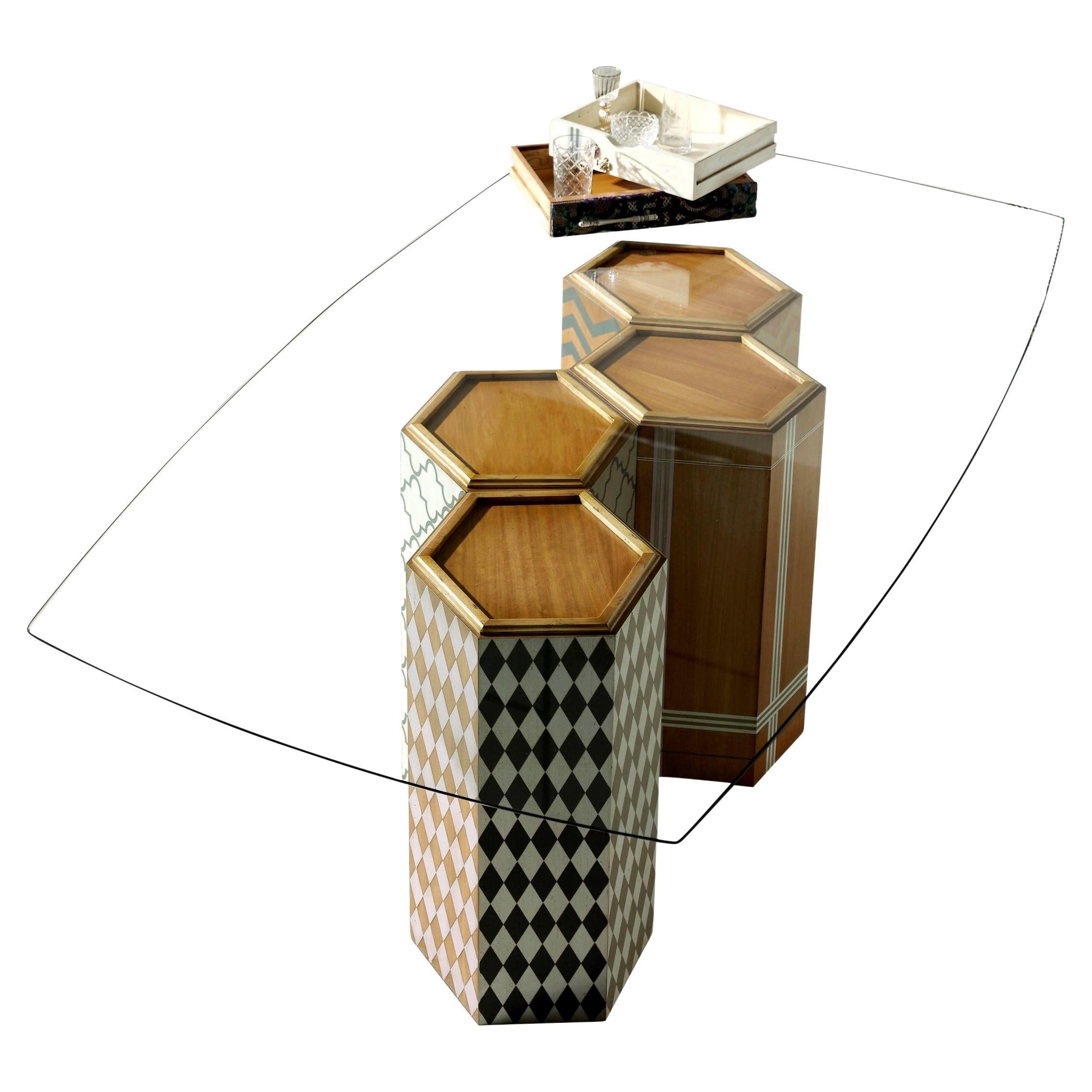 1920's Walnut Hexagonal Lamp Table at 1stDibs