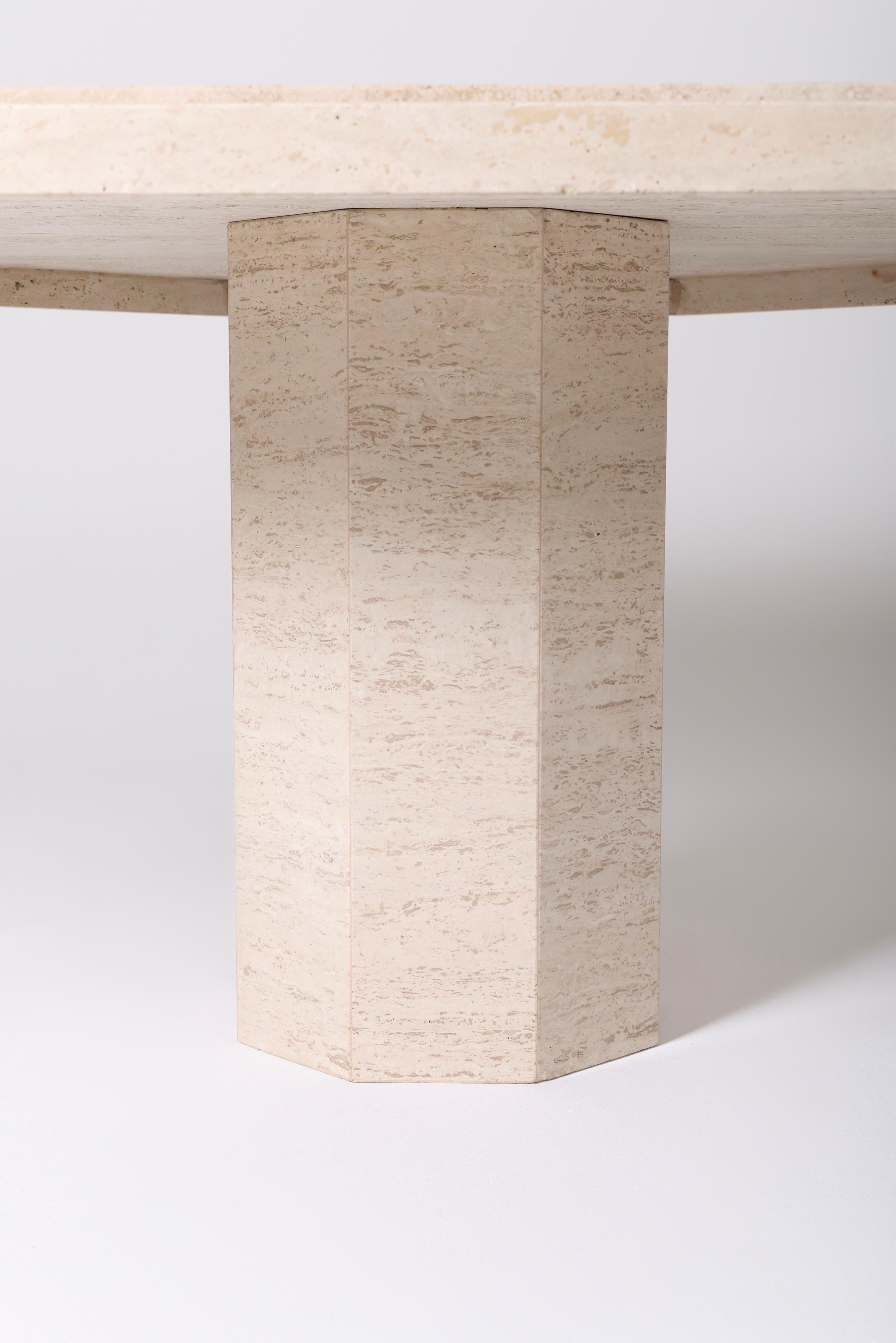 Hexagonal Travertine Dining Table, 1970s For Sale at 1stDibs
