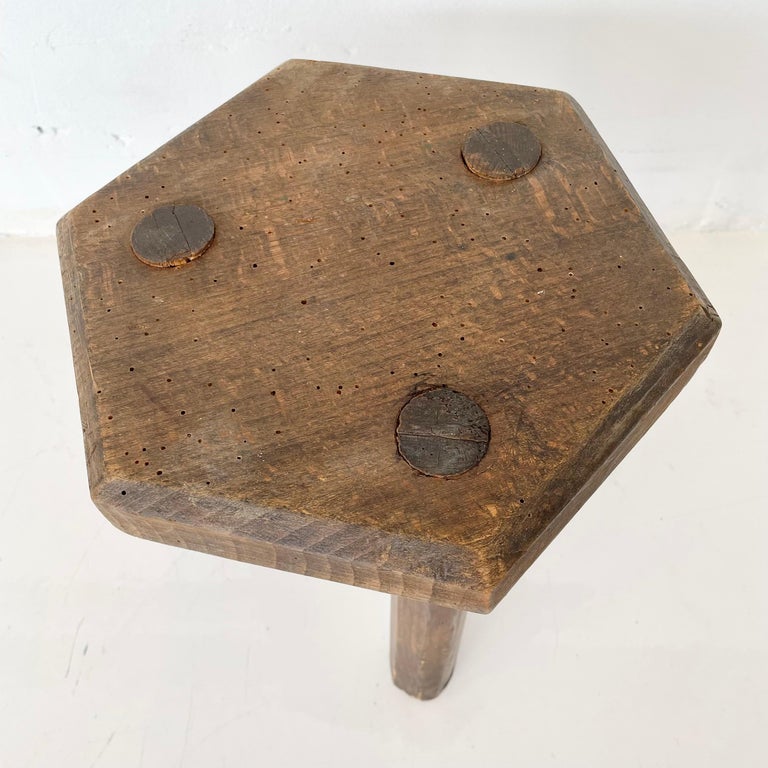 Hexagonal Tripod Stool For Sale at 1stDibs