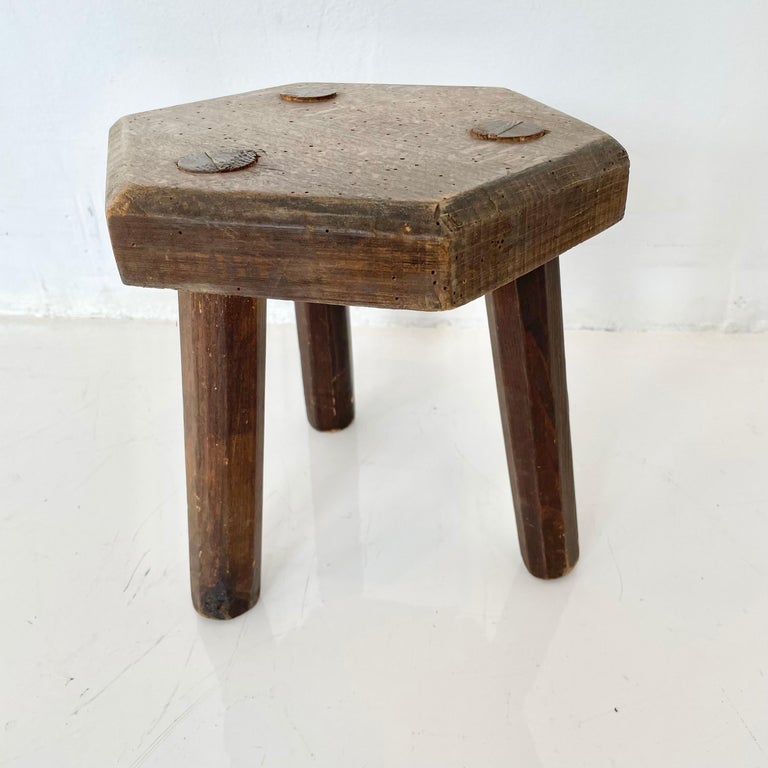 Hexagonal Tripod Stool For Sale at 1stDibs