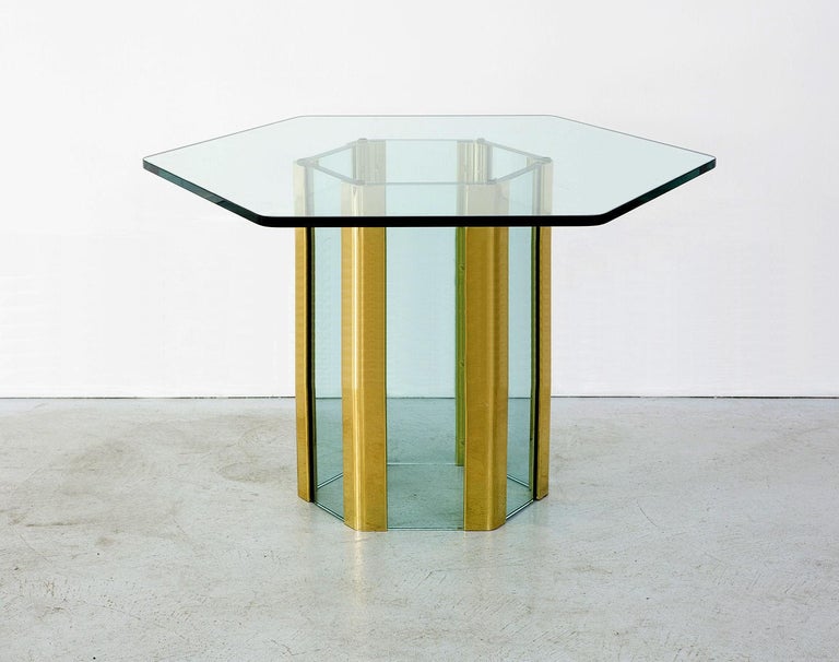 Hexagonal Waterfall Dining Table by Leon Rosen for Pace For Sale at 1stDibs