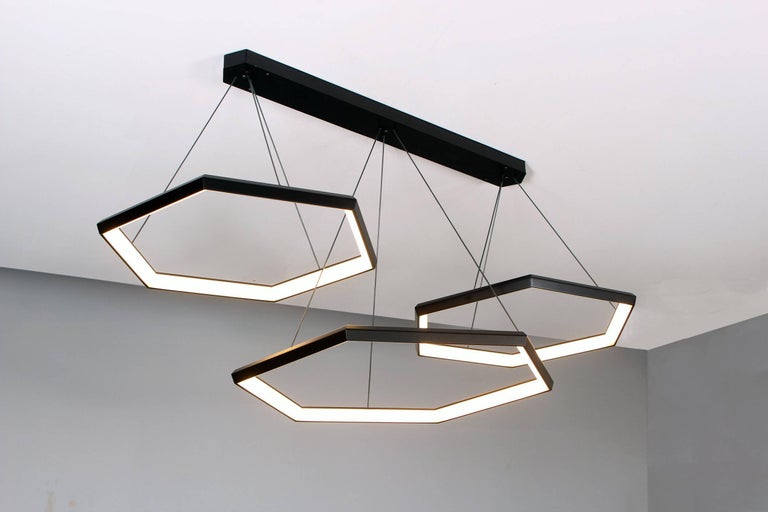 HEXIA TRIO HXT34 Hexagon Geometric Modern LED Chandelier Light Fixture ...