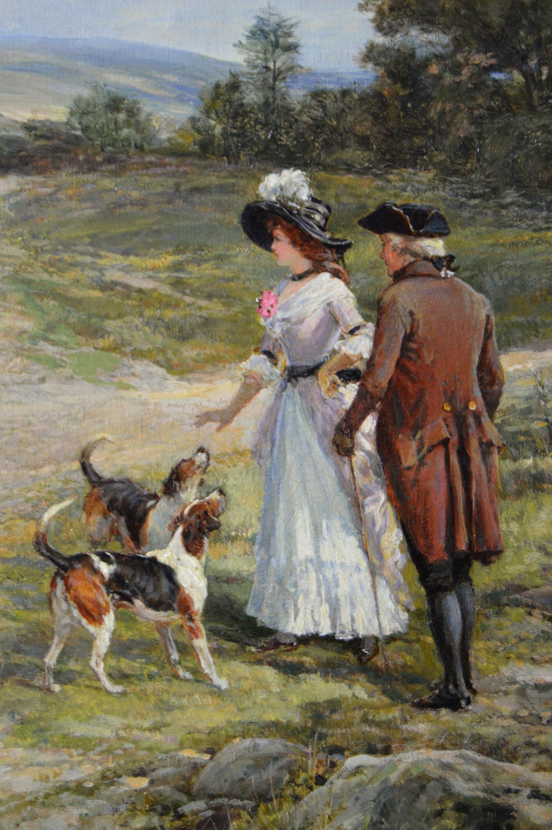 Heywood Hardy - 19th Century genre oil painting of people greeting a ...