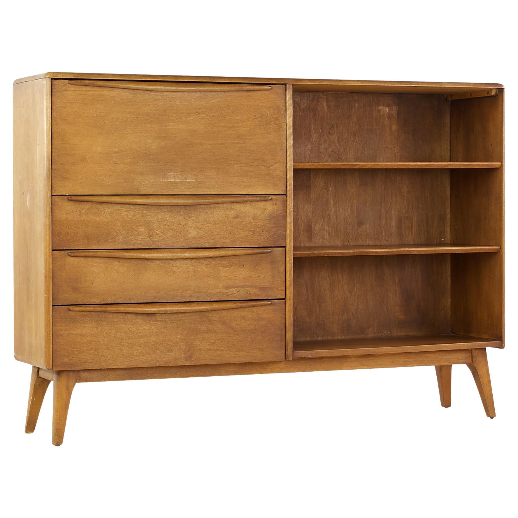 Italian Walnut Mid-Century Bookcase Modular Modules, 1950s at 1stDibs