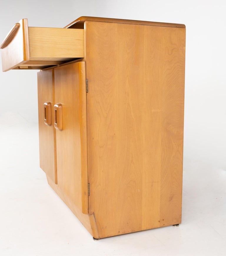 Heywood Wakefield Compact Bar Media Sideboard Buffet Credenza For Sale ...