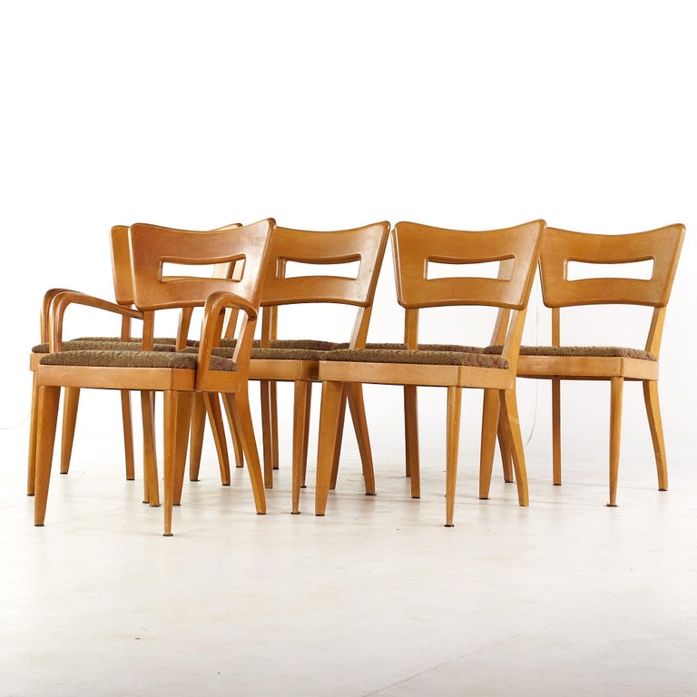 Heywood Wakefield Mid Century Wheat Dog Bone Chairs, Set of 8 For Sale ...