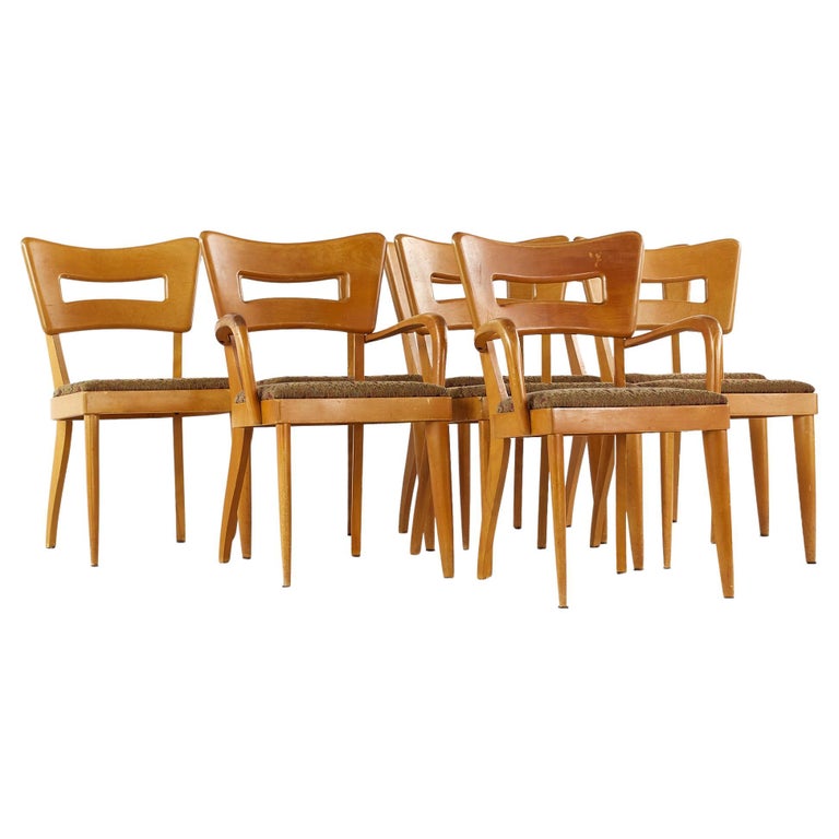Heywood Wakefield Mid Century Wheat Dog Bone Chairs, Set of 8 For Sale ...