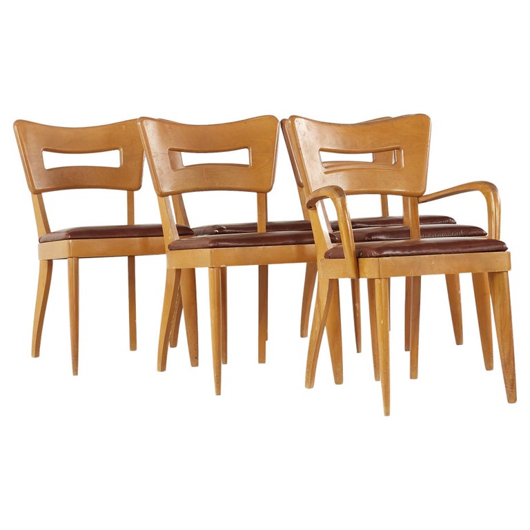 Heywood Wakefield Mid Century Corn Dog Bone Dining Chairs, Set of 6 For ...