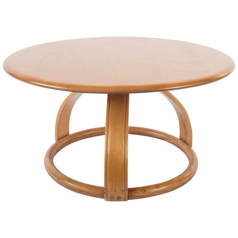 Heywood Wakefield Round Low Table For Sale at 1stDibs