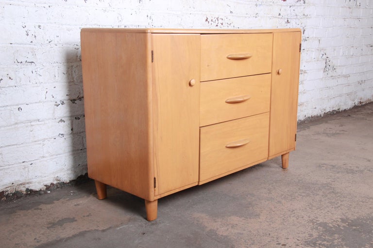 Heywood Wakefield Style Mid-Century Modern Solid Maple Sideboard ...