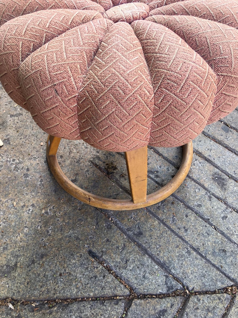 Heywood Wakefield Vanity Stool/ Poof at 1stDibs