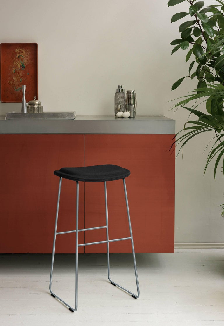 Hi Pad Stool in Black Leather and Stainless by Jasper Morrison for ...