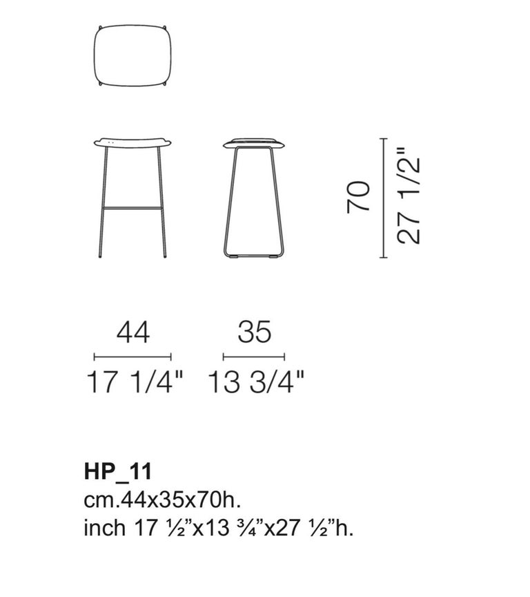 Hi Pad Stool in Black Leather and Stainless by Jasper Morrison for ...