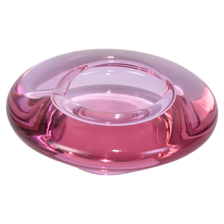 Hibiscus Glass Ashtray at 1stDibs