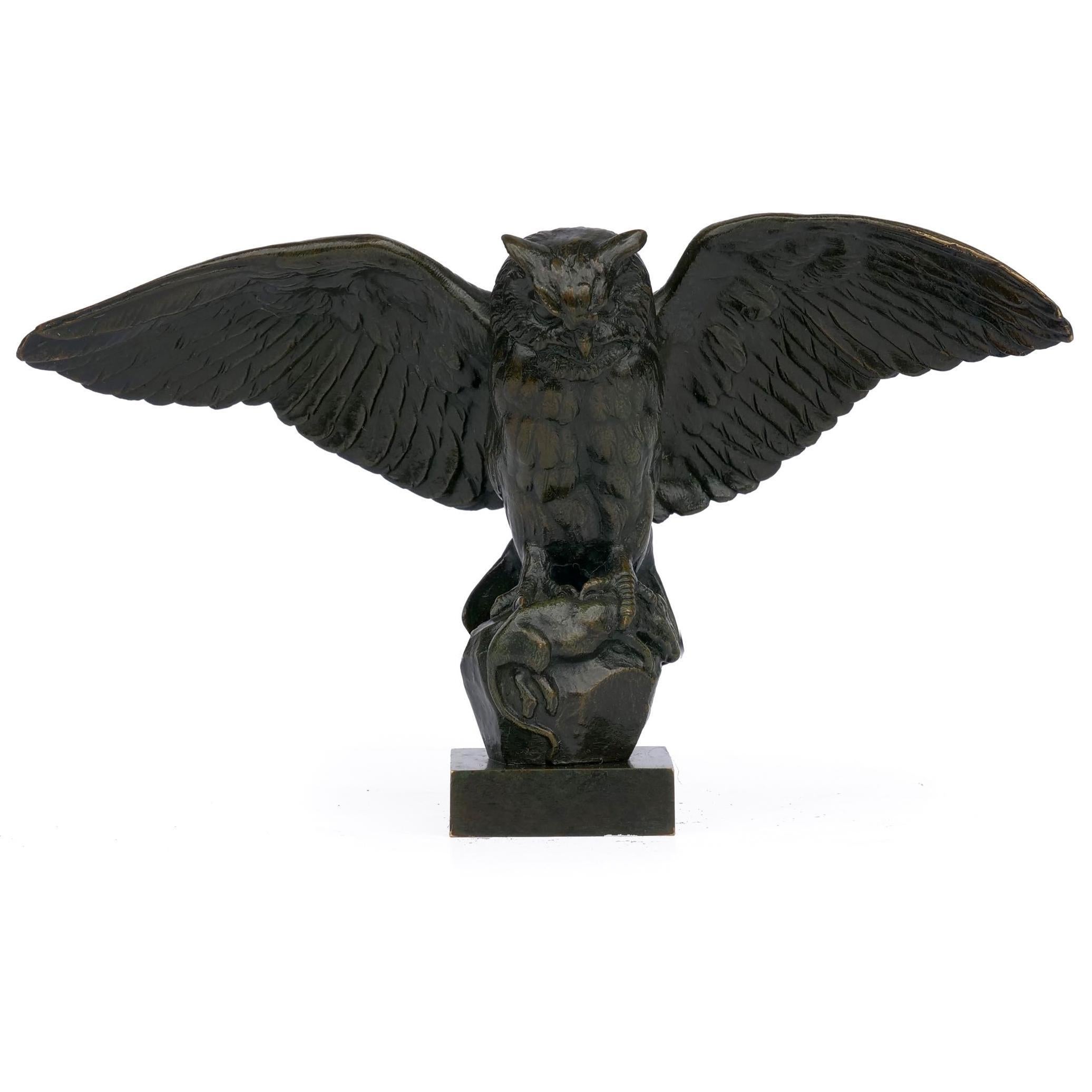 “Hibou Owl” French Bronze Sculpture by Antoine-Louis Barye and ...