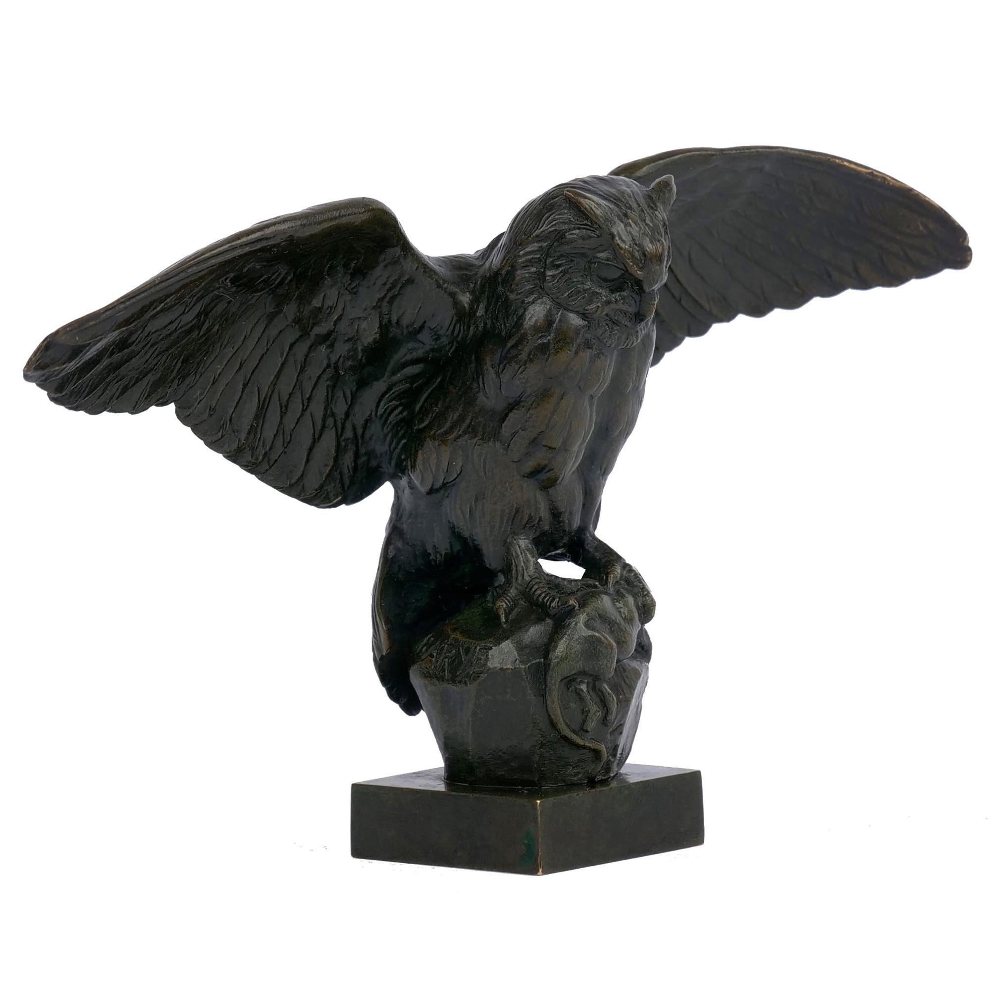 “Hibou Owl” French Bronze Sculpture by Antoine-Louis Barye and ...
