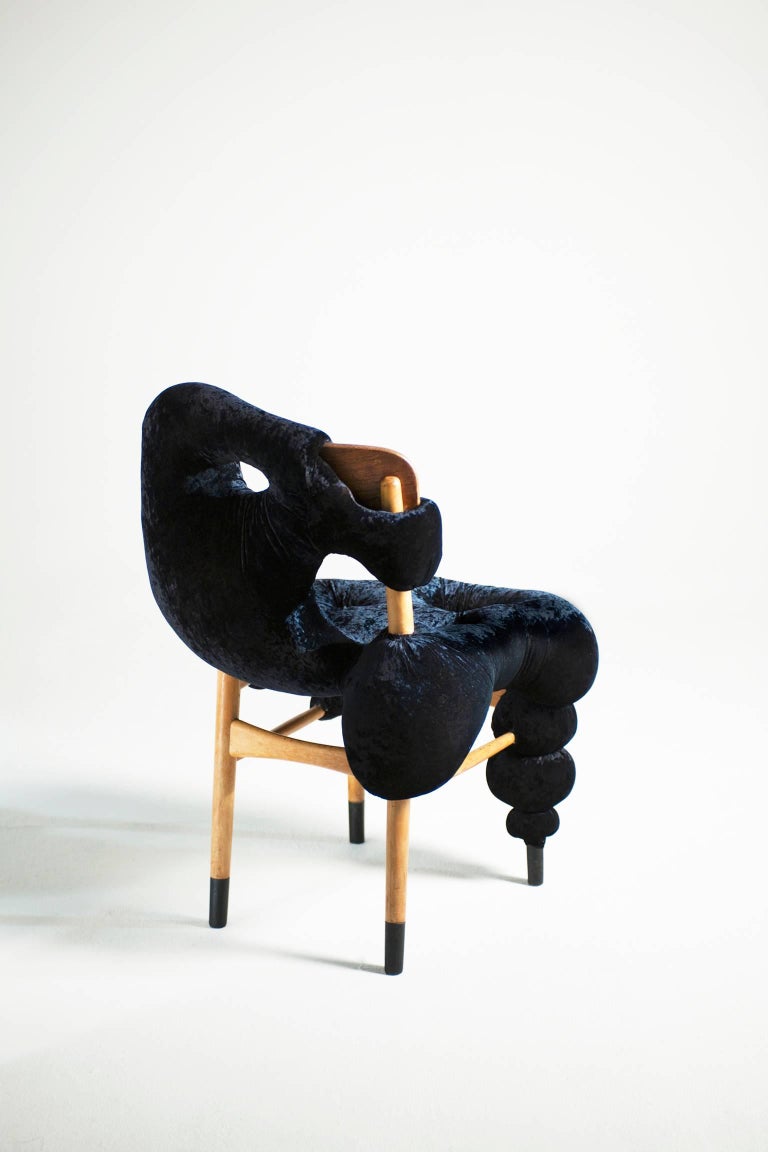 "Hi!Breed" Bespoke Chair with Biomorphic Upholstery on Vintage Chair ...