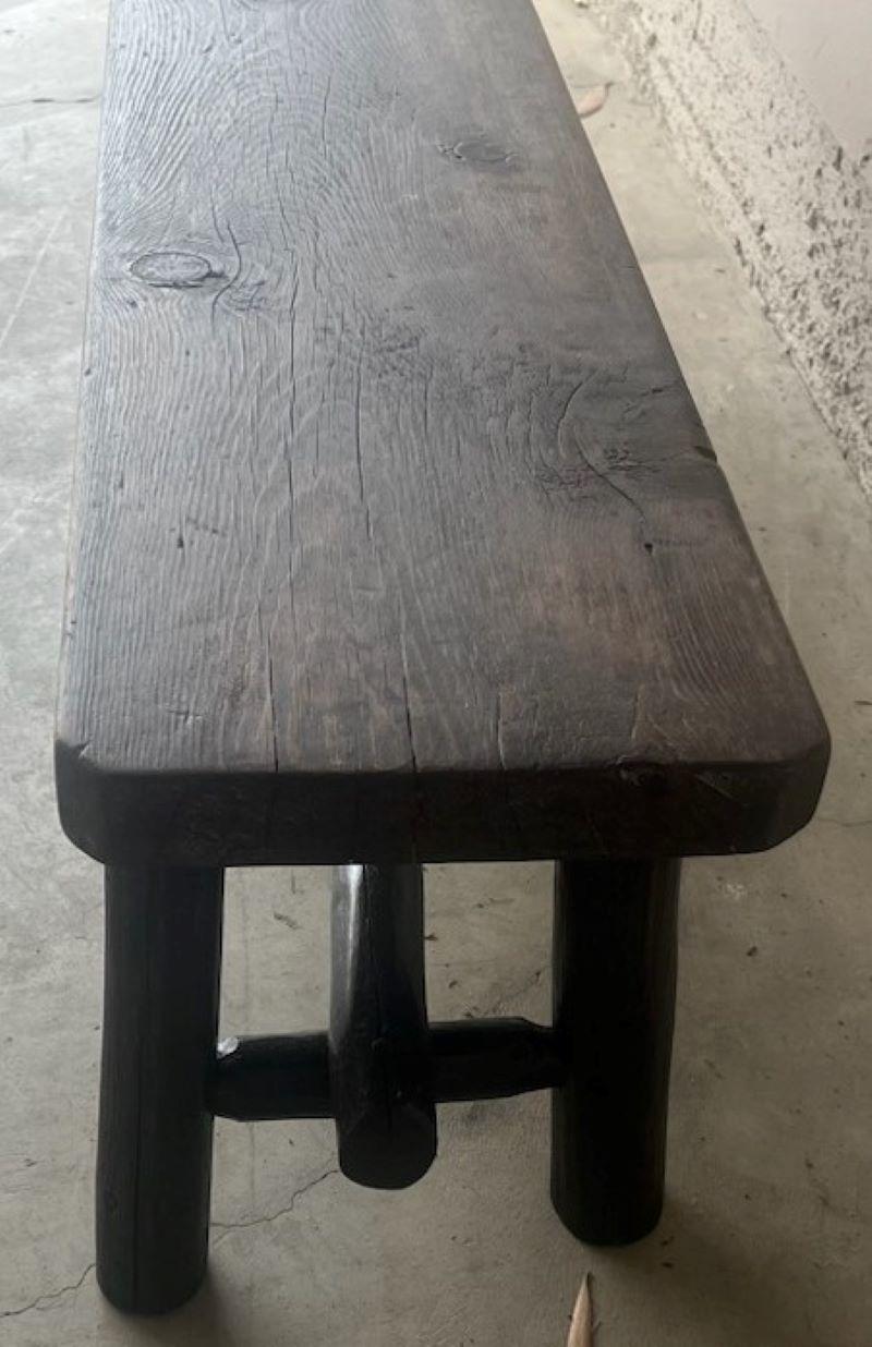 Hickory Bench With Plank Seat From A Ranch For Sale at 1stDibs
