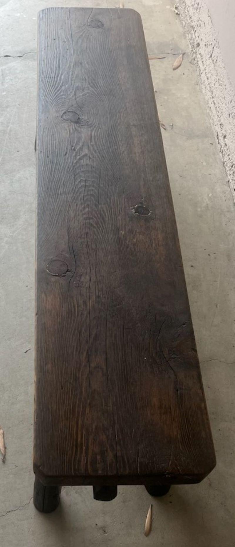 Hickory Bench With Plank Seat From A Ranch For Sale at 1stDibs