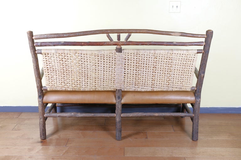 Hickory Cabin Style Bench For Sale at 1stDibs