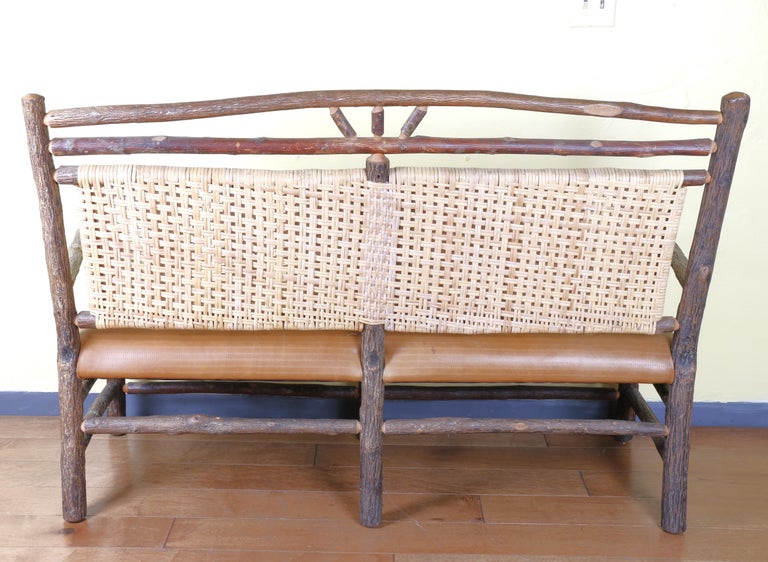 Hickory Cabin Style Bench For Sale at 1stDibs
