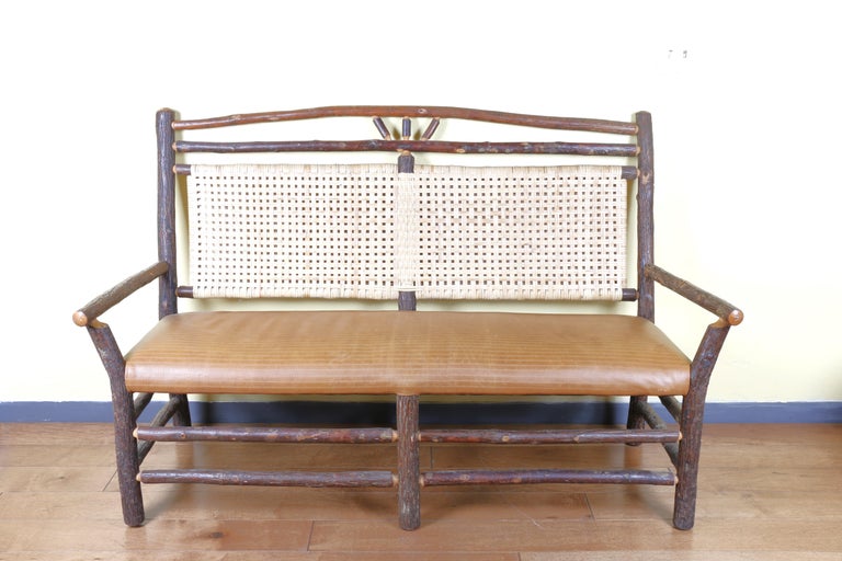 Hickory Cabin Style Bench For Sale at 1stDibs