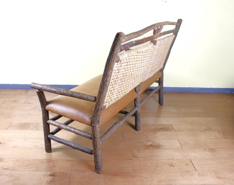 Hickory Cabin Style Bench For Sale at 1stDibs