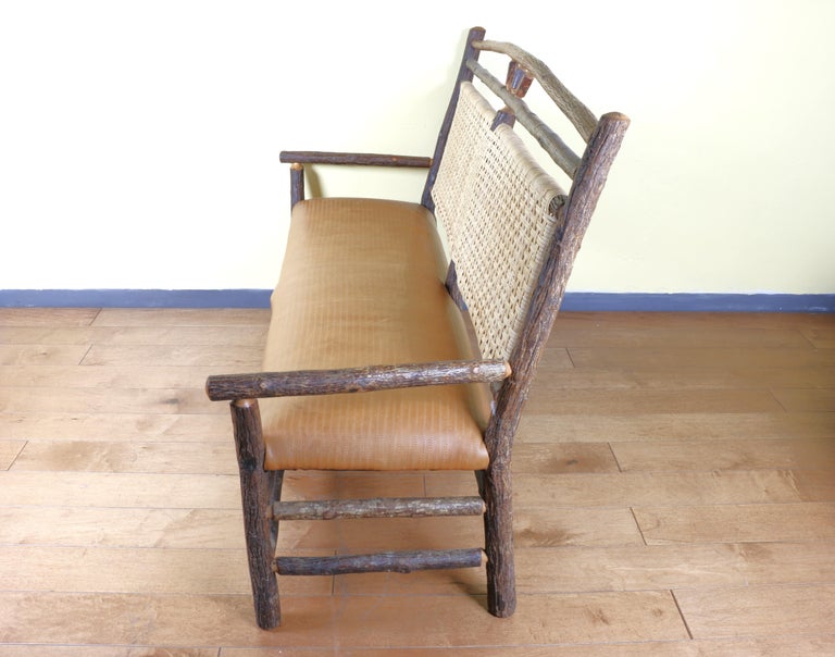 Hickory Cabin Style Bench For Sale at 1stDibs