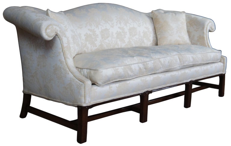 Hickory Chair Chippendale Mahogany Camelback Sofa Rolled Arm Pagoda ...