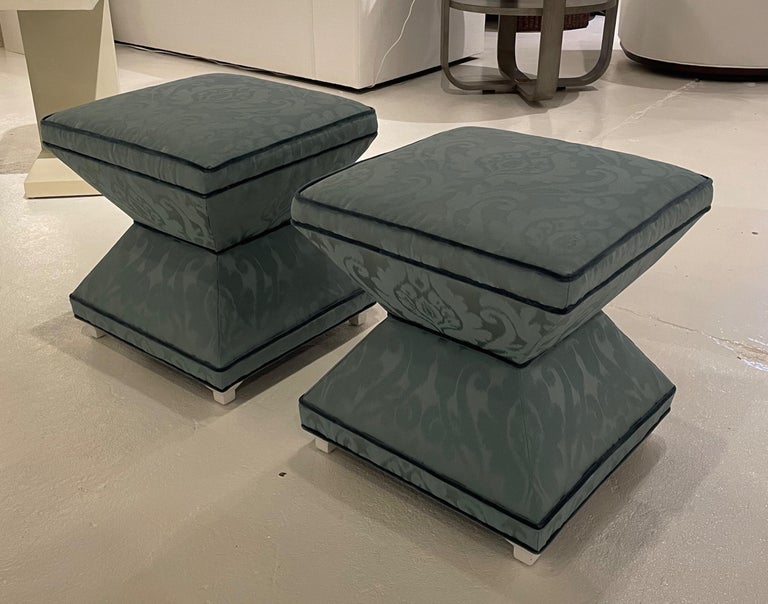 Hickory Chair Serge Hourglass French Modernist Ottomans 'Pair' For Sale ...