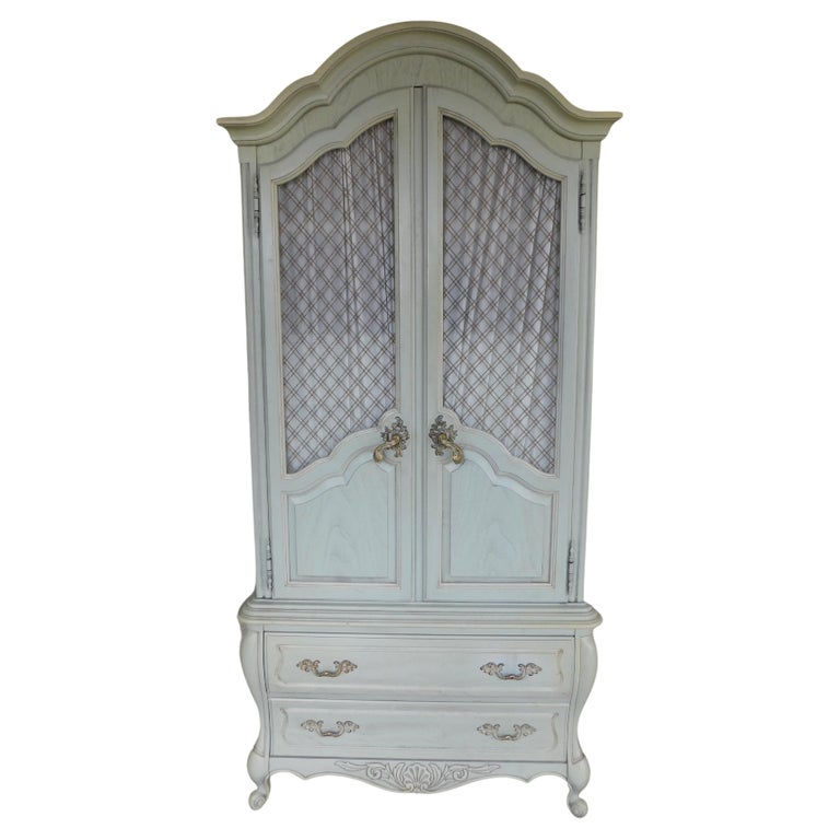 Hickory Furniture French Louis XV Style French Blue Armoire For Sale at ...