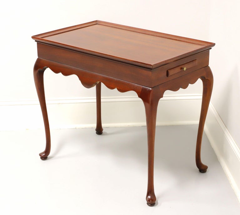 HICKORY FURNITURE Solid Mahogany Queen Anne Tea Table For Sale at 1stDibs
