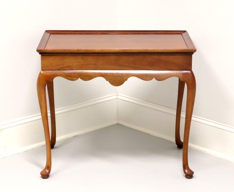 HICKORY FURNITURE Solid Mahogany Queen Anne Tea Table For Sale at 1stDibs