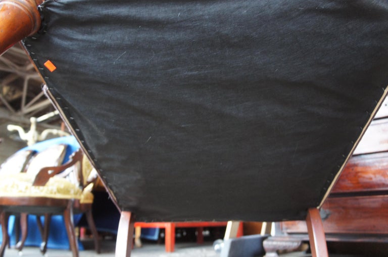 Hickory White Overstuffed Chair Rolled Arms Toile Fabric Corduroy Club ...