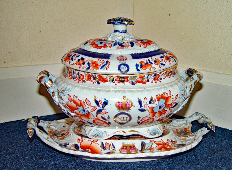 Hicks Meigh Ironstone Armorial Sauce Tureens, Covers and Stands, 41st ...