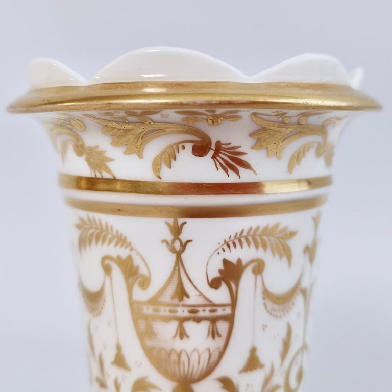 Hicks and Meigh Porcelain Spill Vase, Flowers in Purple Reserve ...