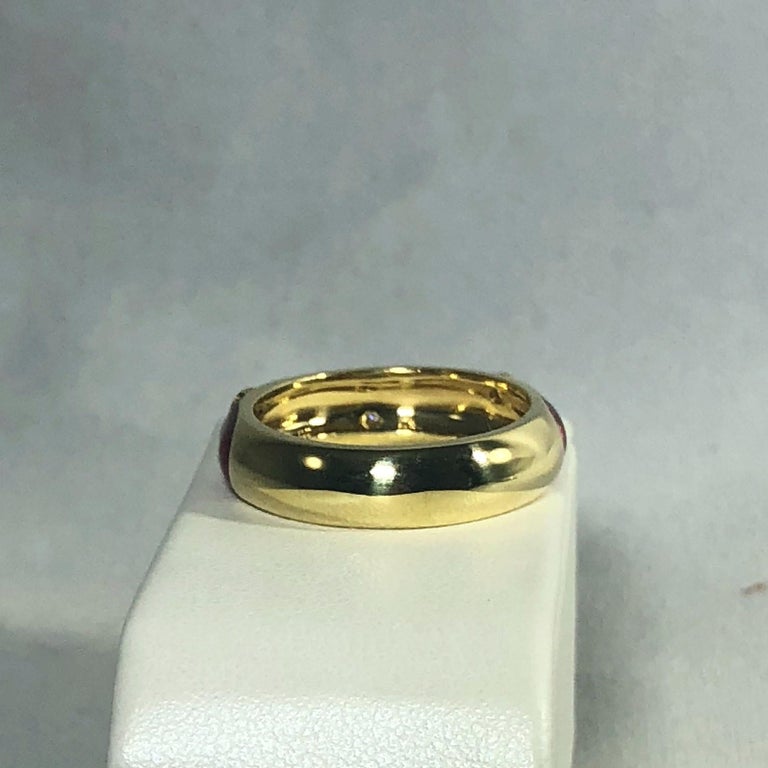 Hidalgo 18 Karat Enamel and Diamond Sunflower Stacking Ring at 1stDibs ...