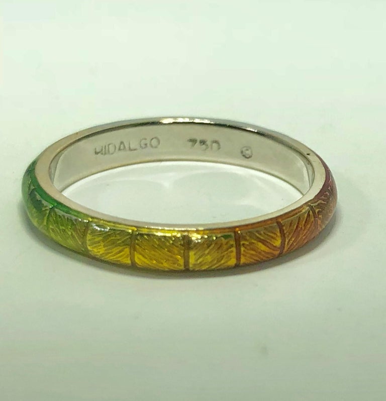 Hidalgo 18 Karat Gold and Rainbow Enamel Fashion Ring at 1stDibs ...