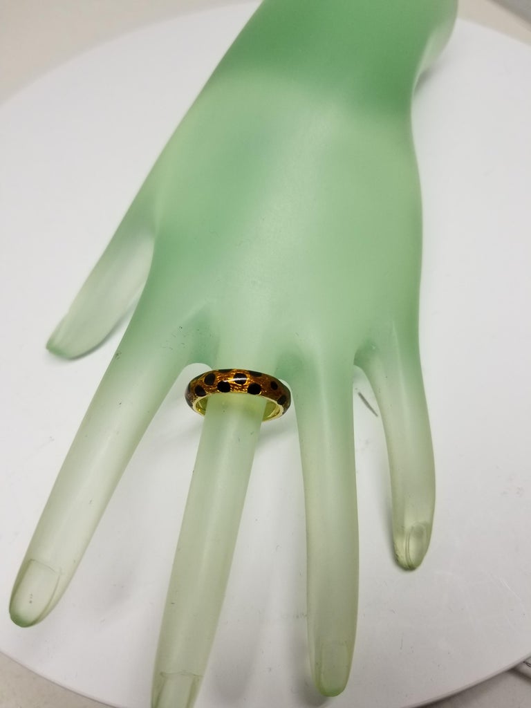 Hidalgo 18 Karat Gold and Enamel Ring with Orange Leopard and Black ...