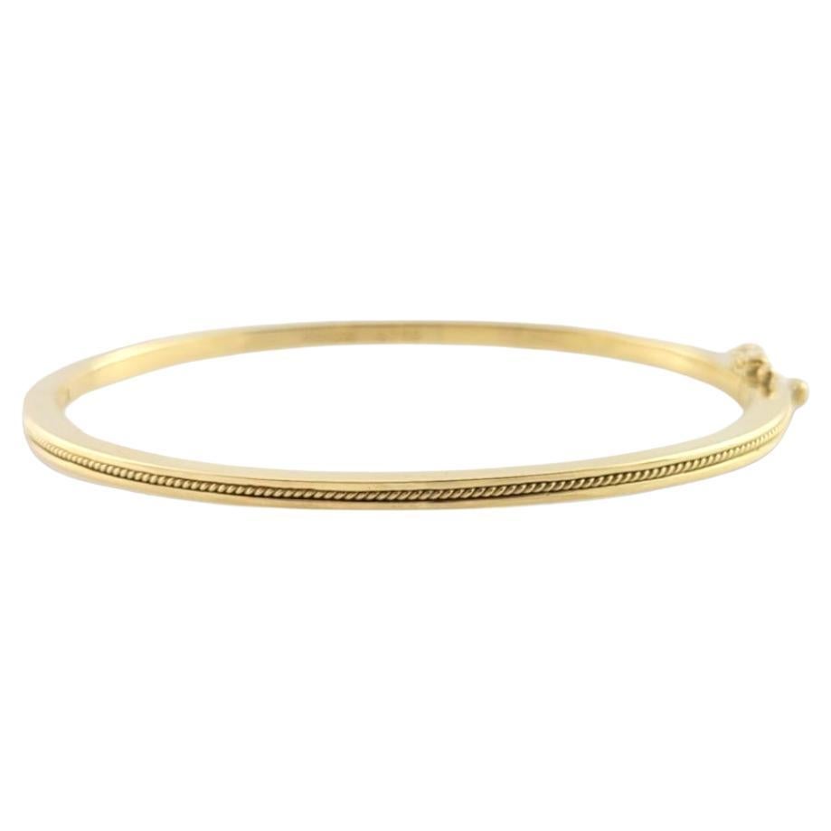 Hidalgo 18K Yellow Gold Oval Rope Accented Bangle Bracelet #16506 For ...