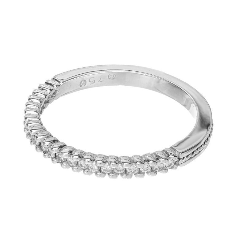 Hidalgo .30 Carat Diamond White Gold Wedding Band For Sale at 1stDibs