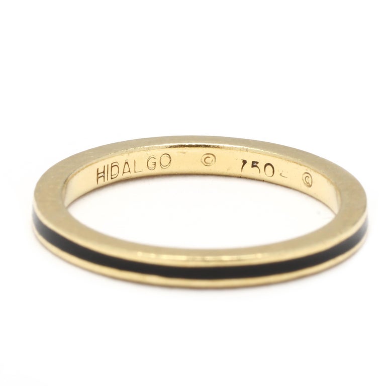 Hidalgo Black Enamel Eternity Band Ring, 18KT Yellow Gold, Ring Size 5. ...