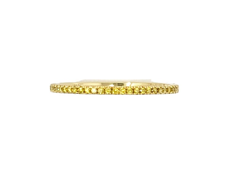 Hidalgo Micro-Pave Fancy Yellow Diamond Stacking Band Ring 18 Karat ...