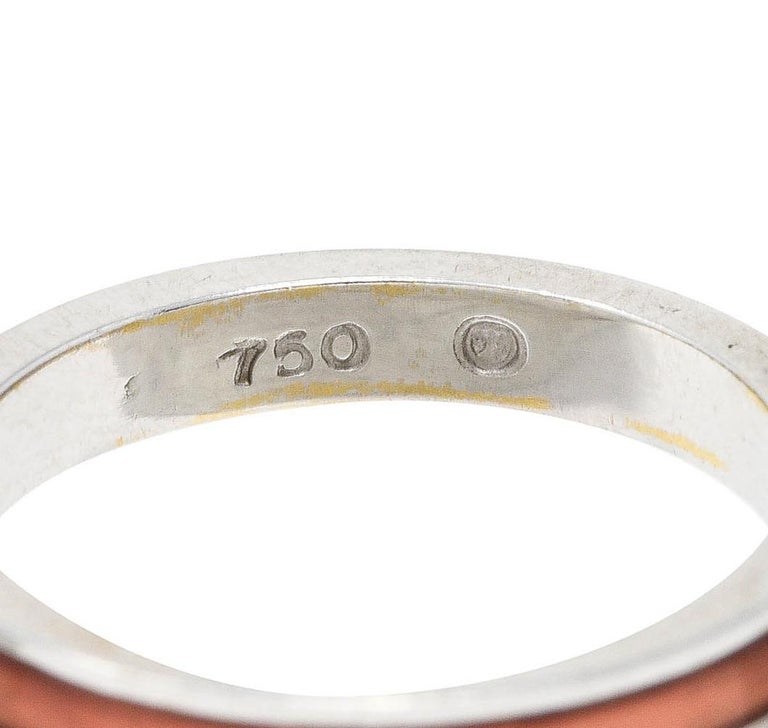 Hidalgo Vintage Orange Enamel 18 Karat White Gold Eternity Band Ring ...
